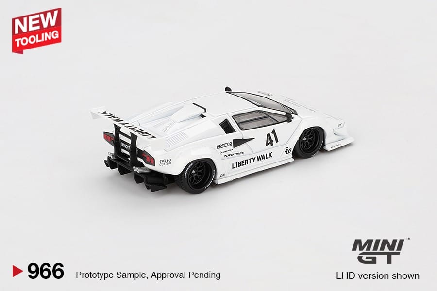 Mini GT 1:64 Lamborghini Countach LB-WORKS White 2024 Tokyo Auto Salon ...