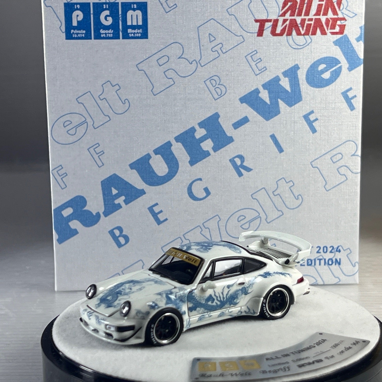 PGM 1:64 Porsche 964 Luminous White 2024 ALL IN TUNING Special Edition ...