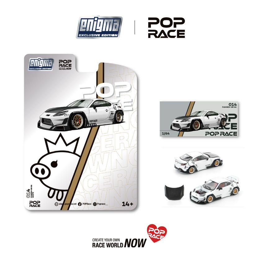 (PRE-ORDER) Pop Race x Enigma 1:64 Pandem Toyota GR86 Crystal White Pe – Little Luca's Toys
